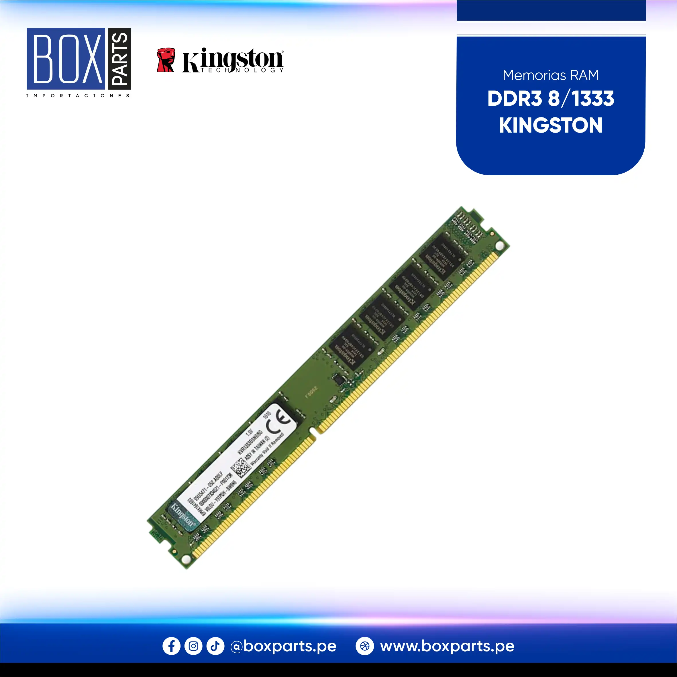 MEMORIA RAM KINGSTON - DDR3 8/1333 HYPER X