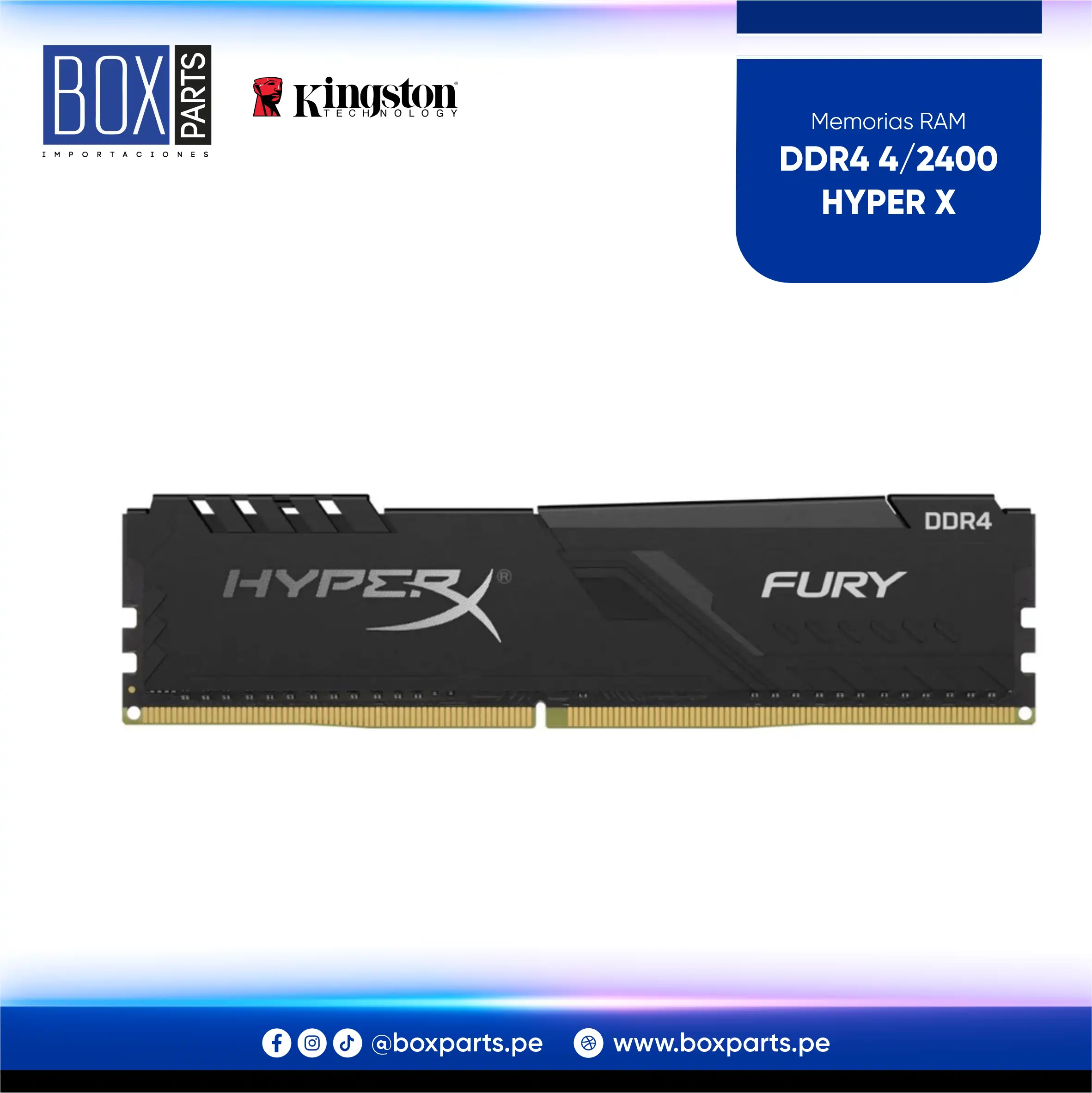 MEMORIA RAM KINGSTON - DDR4 4/2400 HYPER X